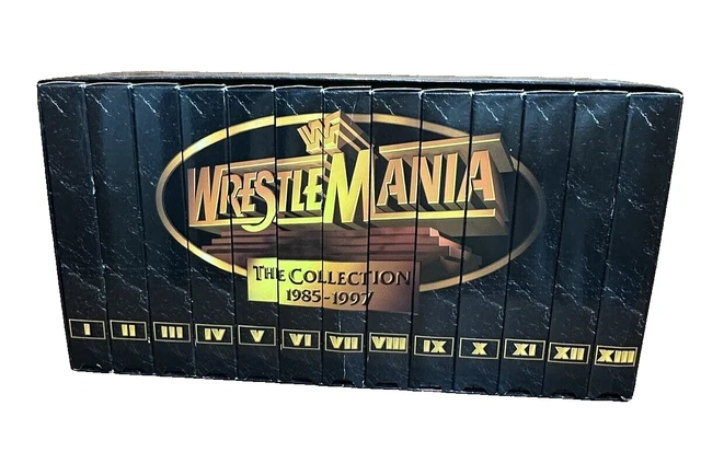 WWF WRESTLEMANIA THE Collection 1985-1997 Box Set 13 VHS Tapes FULL SET ...
