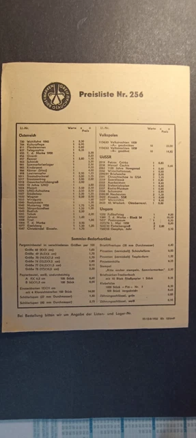 DDR, PREISLISTE von BRIEFMARKEN GREIF GLAUCHAU, 1962 EUR 1,00 - PicClick DE