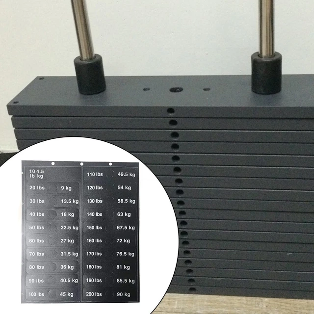 CLEAR MARKINGS GYM Weight Stack Labels for Quick Weight Identification ...