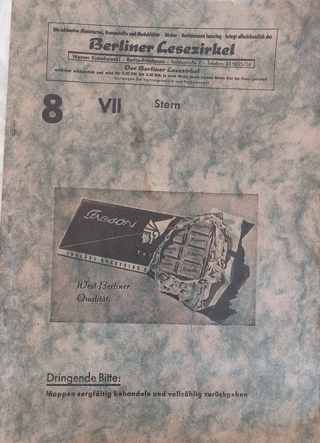 DER STERN,HEFT 8 vom 22.02.1958,Miriam Bru,Berliner Lesezirkel,sehr gut ...