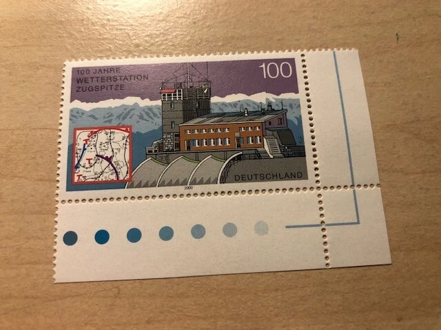 BRIEFMARKE BUNDESREPUBLIK 100 Jahre Wetterstation Zugspitze, Michel Nr ...