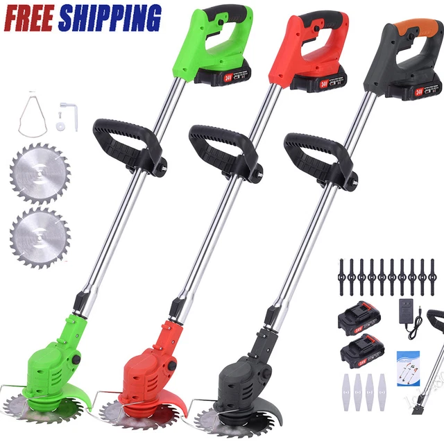 ELECTRIC CORDLESS GRASS String Trimmer Lawn Edger Weed Wacker Cutter ...