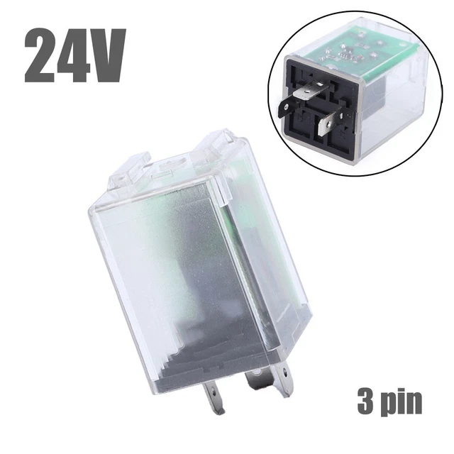 24V 3PIN LED Flasher Relay Unit For Car Turn Signal Indicator Flasher ...