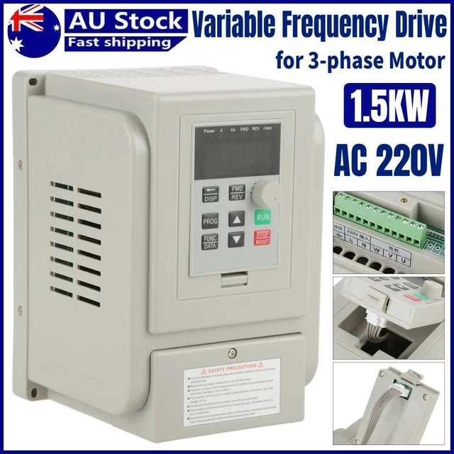 1.5KW VFD INVERTER 220V 1 to 3 Phase Variable Frequency Drive Speed ...
