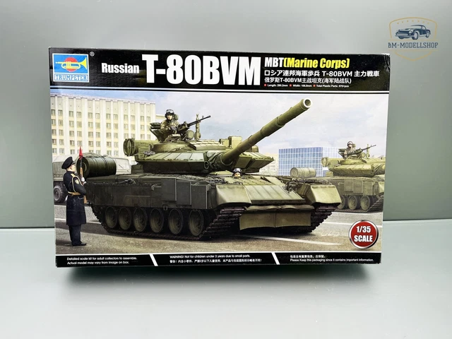 1:35 TRUMPETER 09588 Russian T-80BVM MBT Marine Corps Tank Bausatz ...