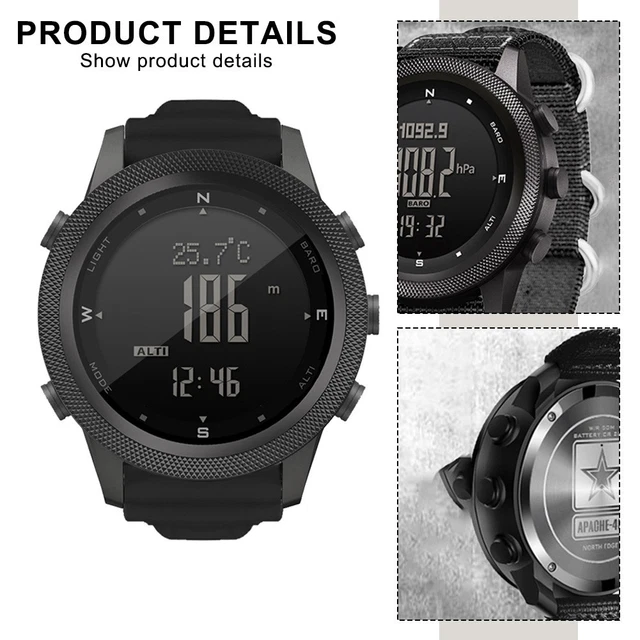 FÜR NORTH EDGE AP46 Digitaluhr für Abenteurer mit mehreren Funktionen ...