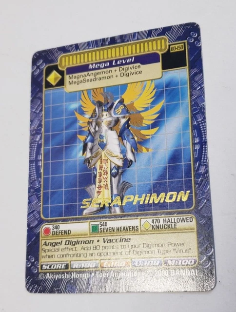 SERAPHIMON BO-150 DIGIMON Trading Card Game Vintage Rare Bandai 2000 ...