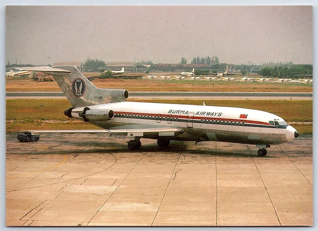 CARTE POSTALE AVION Burma Airways Airlines Boeing 727-193 XY-ADR EK12 ...