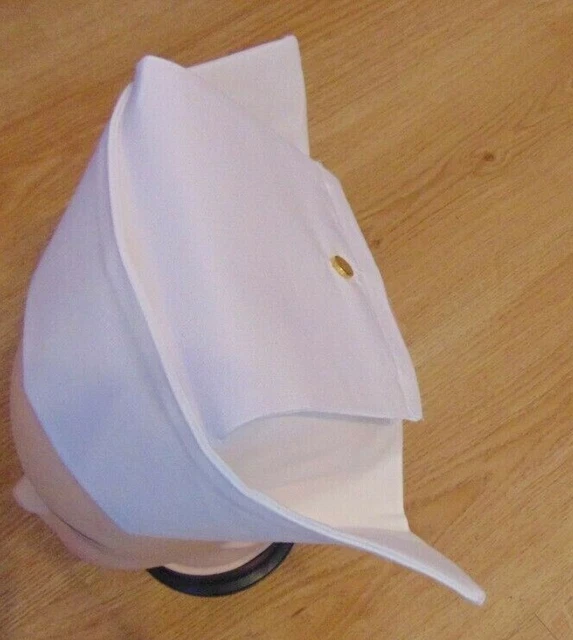 WHITE COTTON STARCHED stiff fabric nurse hat front matron hospital ...