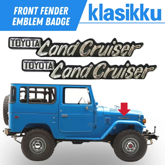 BADGE EMBLÈME DE L'AILE AVANT TOYOTA LAND CRUISER BJ40 BJ42 HJ45 2 pièces EUR 17,46 - PicClick FR