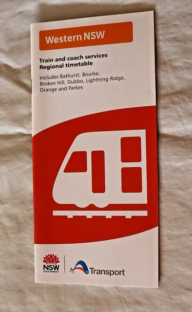 &TRANSPORT NSW WESTERN NSW Timetable" , 15th March 2019 . $9.00 ...