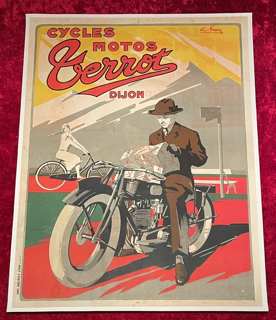 AFFICHE ANCIENNE, AFFICHE Moto ,moto Terrot , Moto Ancienne. EUR 4.800 ...