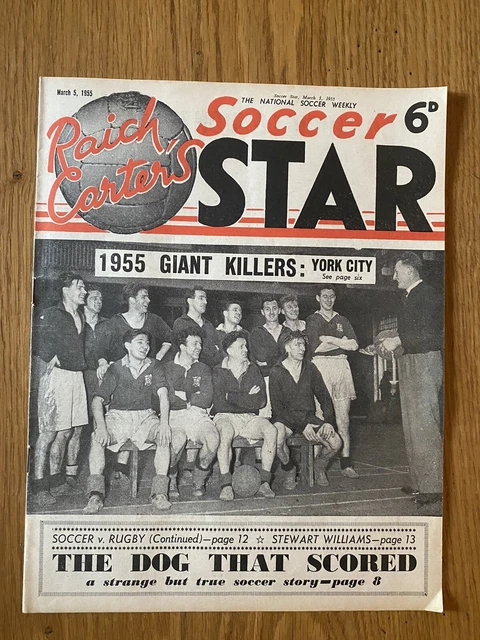 5/03/1955 SOCCER STAR Magazine York City FA cup 1955 Giant Killers RARE ...