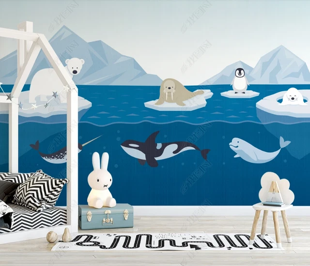 3D OCEAN ANIMAL Wallpaper Wall Mural Removable Self-adhesive 314 $111. ...