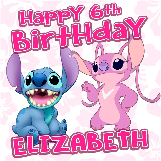LARGE PERSONALISED STITCH Angel Birthday Banner Backdrop £14.00 ...
