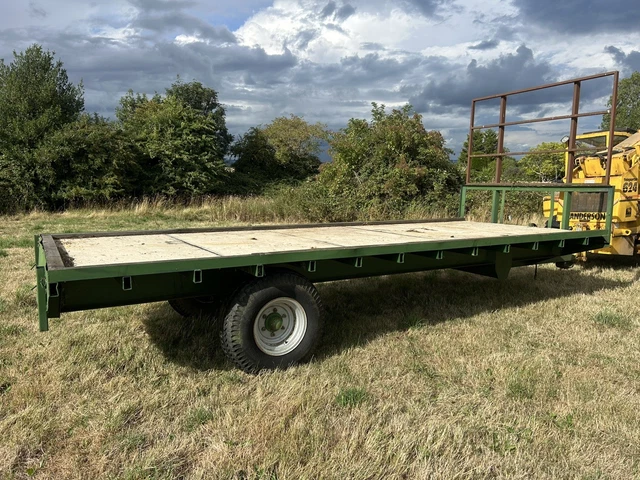 SINGLE AXLE BALE Trailer 20x8 Bed Front Ladder Round Square Fits ...