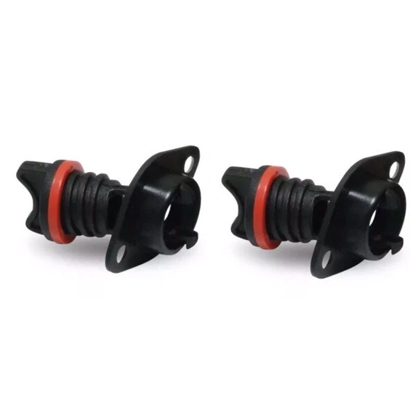 PAIR BLACK BOAT Drain Screw Bung & Socket 18mm with Captive Plug /Boat ...