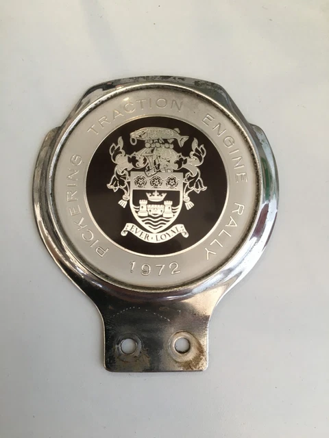 VINTAGE CAR GRILLE Badge Pickering Traction Engine Rally 1972 £19.99 ...