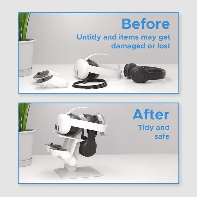 DIGICHARGE VR HEADSET Stand for Meta Quest 3S / Quest 3 Oculus Quest 2 ...