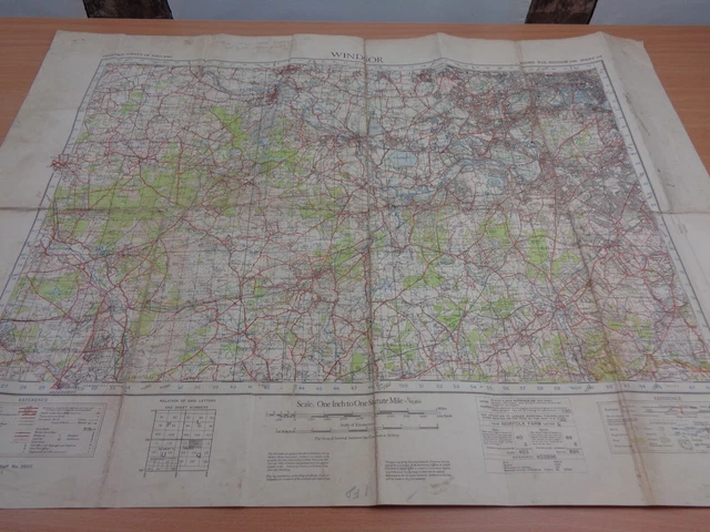 WW2 WAR OFFICE map entitled "WINDSOR" (Home Guard, Army etc.) 1941 £10. ...