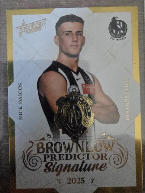 2025 AFL SELECT Footy Stars Brownlow Predictor Signature Nick Daicos ...