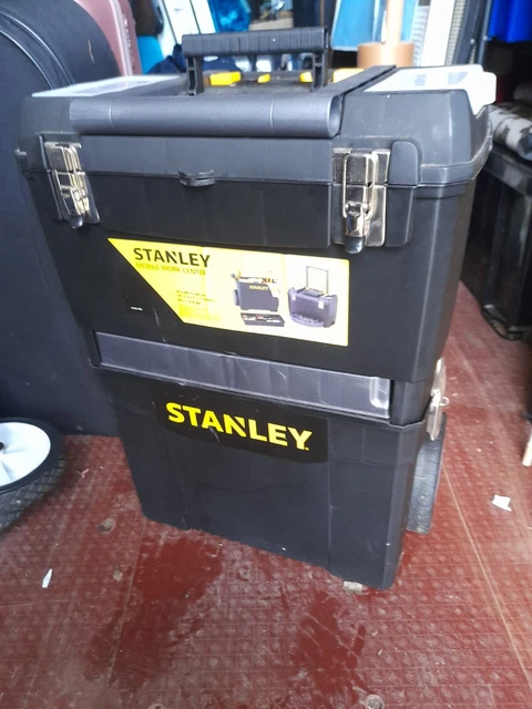 STANLEY MOBILE WORK Center, 2 Tier Tool Box On Wheels, With Assorted ...