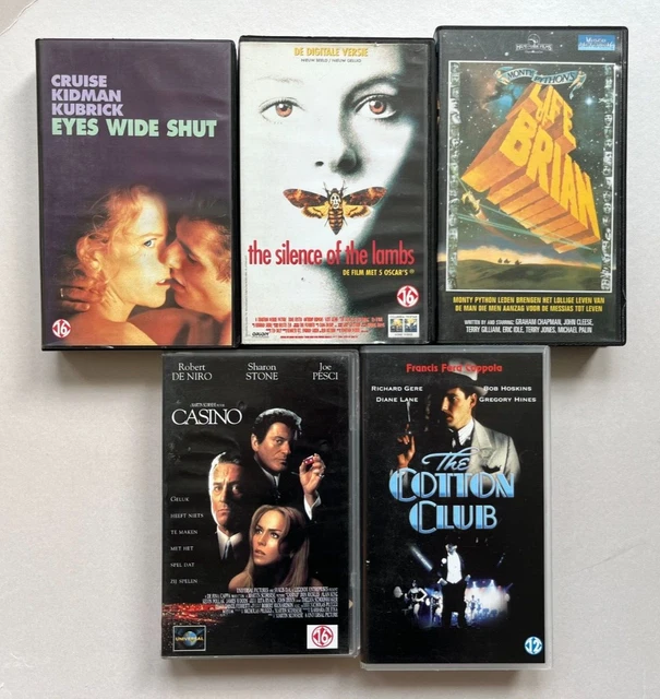 5 X DUTCH VHS / Eyes Wide Shut, Silence of the Lambs, Life of Brian ...