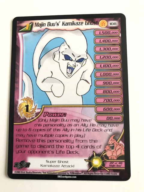DBZ DRAGON BALL Z Majin Buu's Kamikaze Ghost 108 Unlimited CCG Fusion ...