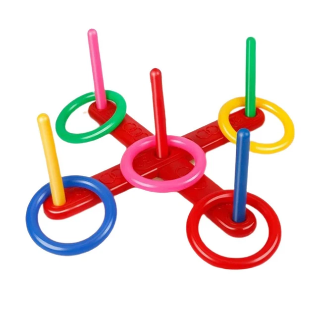 COLORFUL RING TOSS Games Set Easy to Set up Sport for Party Backyard ...