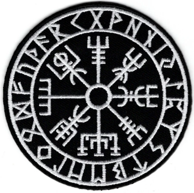 VEGVISIR VIKING PATCH Compass Norse Rune Valhalla Wikinger Klett ...
