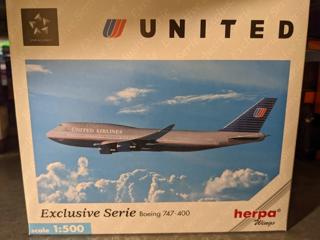 1/500 HERPA UNITED airlines Boeing 747-400 511520 E EUR 16,90 - PicClick IT