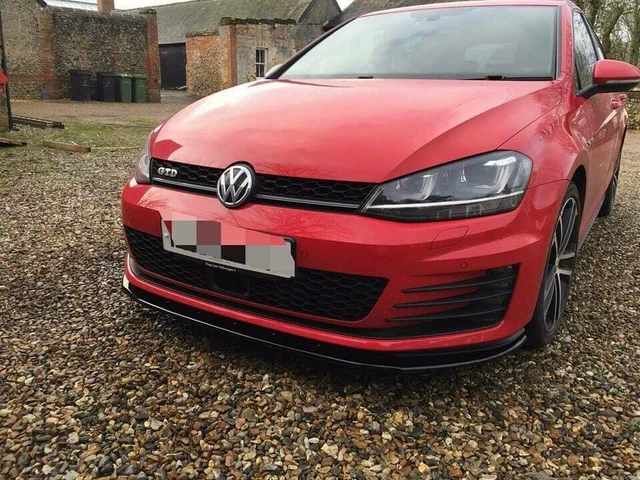 VW GOLF MK7 GTI GTD FRONT SPLITTER GLOSS BLACK ABS PLASTIC (2013 Up) £ ...