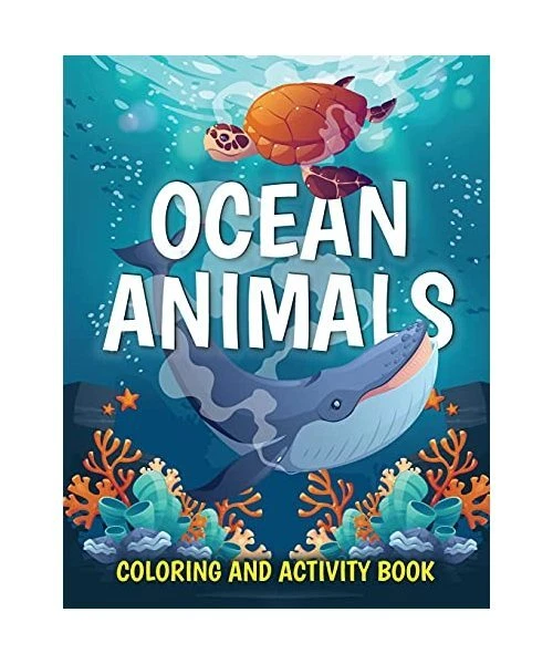 OCEAN ANIMALS COLORING and Activity Book: Cute Sea Creatures Coloring ...