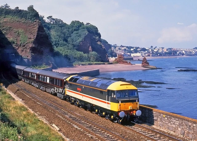 ORIGINAL 35MM SLIDE BR Diesel Class 47 47620 Royal Train Dawlish+rights ...