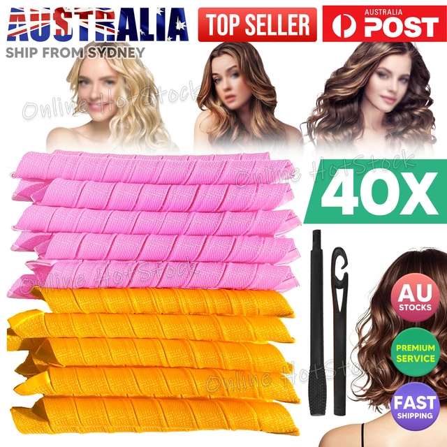 40PCS 50CM MAGIC Hair Curlers Curl Formers Spiral Ringlets Leverage ...