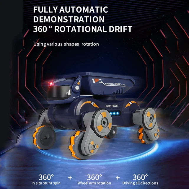 REMOTE CONTROL SPRAY Car 2.4GHz 360° Rotating Sensor Electric Robot Toy ...