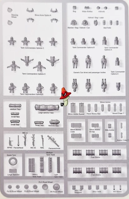 PLASTIC SOLDIER COMPANY 15mm German Stowage & Tank Command 1 X Sprue ...
