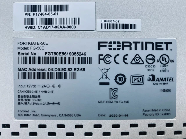 FORTINET FORTIGATE FG-40F Network Security Firewall 5xGE RJ45 Port ...