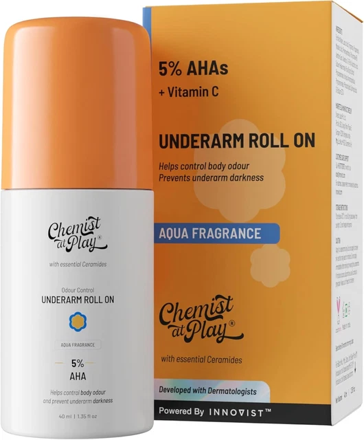 UNDERARM ROLL ON with Lactic and Mandelic Acid, Removes Odour, Whitens ...