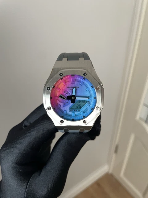 CASIO G-SHOCK GA-2100 Custom Mod Grey Band Prismatic Dial £135.31 ...
