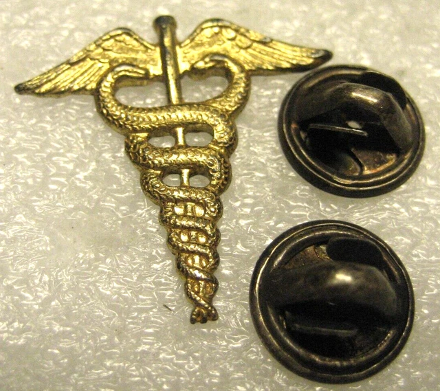 /US ARMY OFFICERS Collar Pin Insignia MEDICAL Service,Sterling,ww2 ...