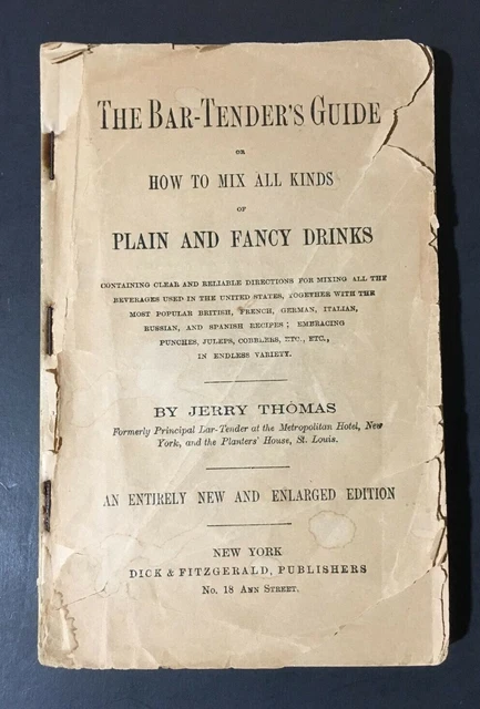 ANTIQUE THE BARTENDERS Guide How to Mix Drinks JERRY THOMAS 1887 Vintage Book £446.52 - PicClick UK