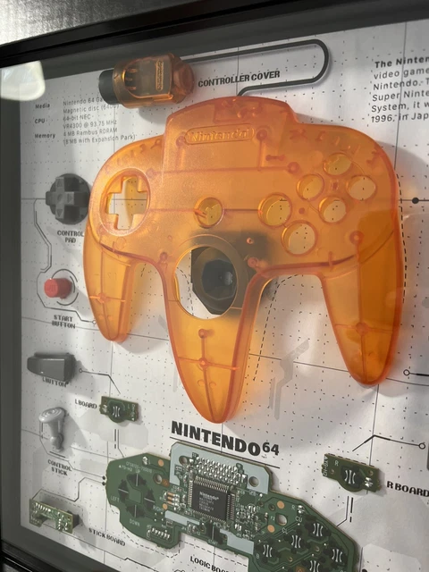 NINTENDO 64 CONTROLLER Orange Original Teardown Wall Frame £138.89 ...