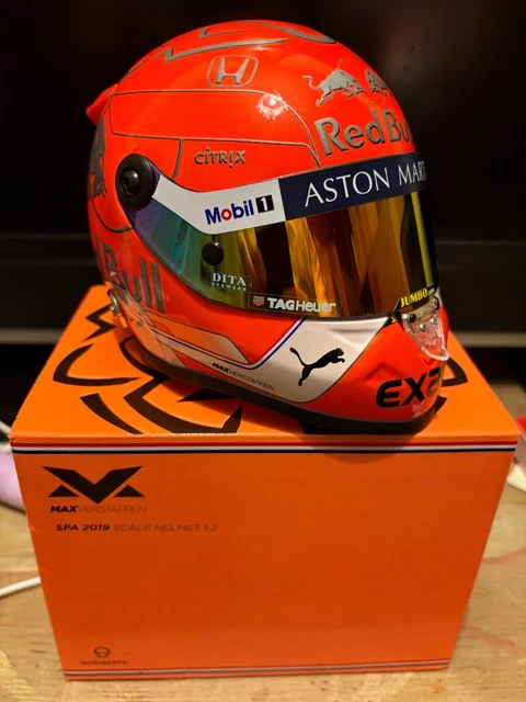 RED BULL MAX Verstappen 1/2 Scale Helmet F1 Formula 1 Spa 2019 GP £135. ...