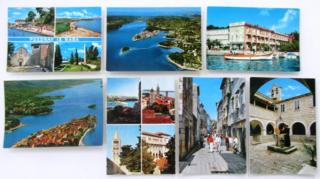 KROATIEN POSTKARTEN LOT 7 x RAB Ansichtskarten color Cards Postcards ...