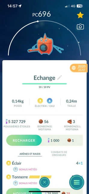POKÉMON GO ROTOM Wash Form Motisma Échange Trade EUR 8,00 - PicClick FR