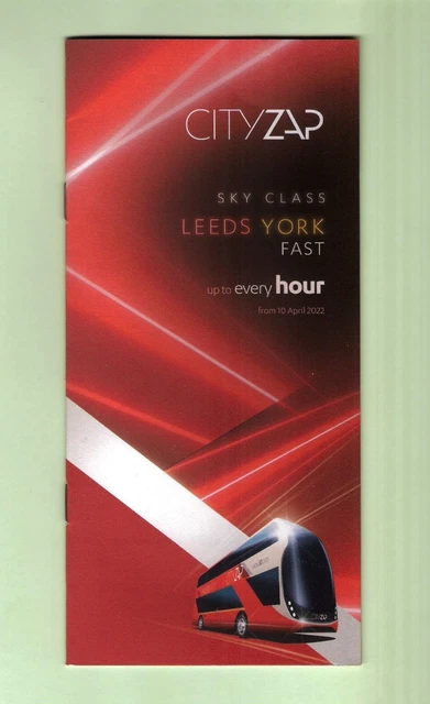 TRANSDEV BUS TIMETABLE - City Zap - Leeds to York Fast - April 2022 £3. ...