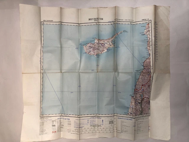 ORIGINAL WW2 BRITISH Army / RAF Map - Beirut & Cyprus £16.00 - PicClick UK