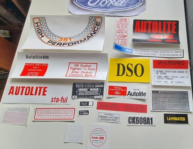 FORD XW GT Concours 351 Falcon Engine Bay Decal Kit 4V Cleveland Gs ...