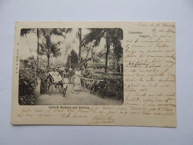 CPA DES ANNÉES 1900: CEYLAN [SRI LANKA] - Bullock Hackery ,And Ricksha , Colombo EUR 1,00 ...